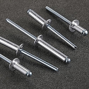 Wensilon (150Pcs) 1/4"x1/2" Aluminum blind pro Rivets,6.5X13mm Aluminum Grip and Steel Mandrel