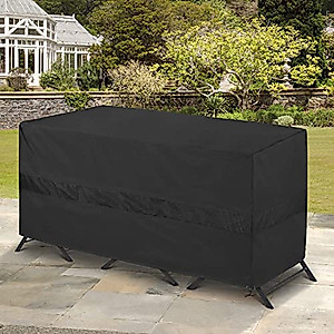 SunPatio Bistro Set Cover Waterproof, Outdoor Patio 3 Pieces Furniture Set Table and Chairs Cover with Air Vent, UV & Rip & Fade Resistant, All Weather Protection, 65" W x 28" D x 30" H, Black