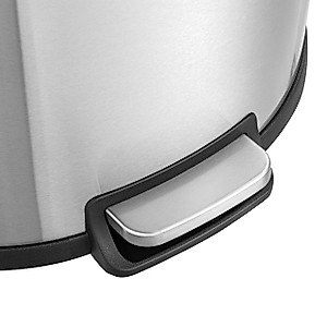 QUALIAZERO 50L/13Gal Heavy Duty Hands-Free Stainless Steel Commercial/Kitchen Step Trash Can, Fingerprint-Resistant Soft Close Lid Trashcan, 50L / 13 GAL