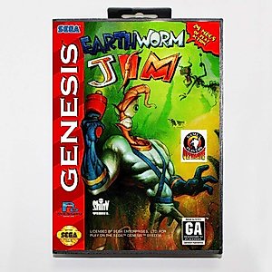 Aditi 16 bit Sega MD game Cartridge with Retail box - Earthworm Jim game card for Megadrive Genesis system