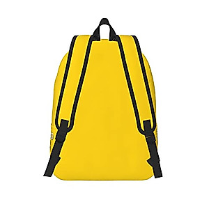 NEHAJUNXI Cups Yellow Canvas Backpack Large Capacity Travel Lightweight Casual Daypack Adjustable Strap Work Laptop Bag Gift For Men And Women