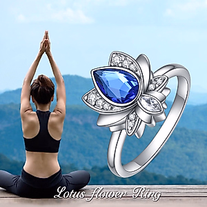 Lotus Urn Ring Jewelry for Ashes for Women Size 9 Sterling Silver Keepsake Cremation Ring Jewelry