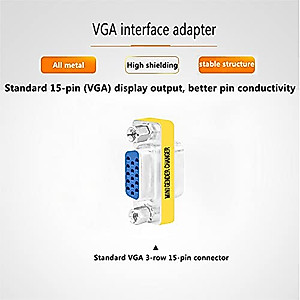 LNHCAW vga to vga 15 vga Connector、Null Modem Adapter Male to Male、Male to Female、vga Female to Female Adapter Extender Dual vga Adapter for 2 Monitors (2, Female to Female)