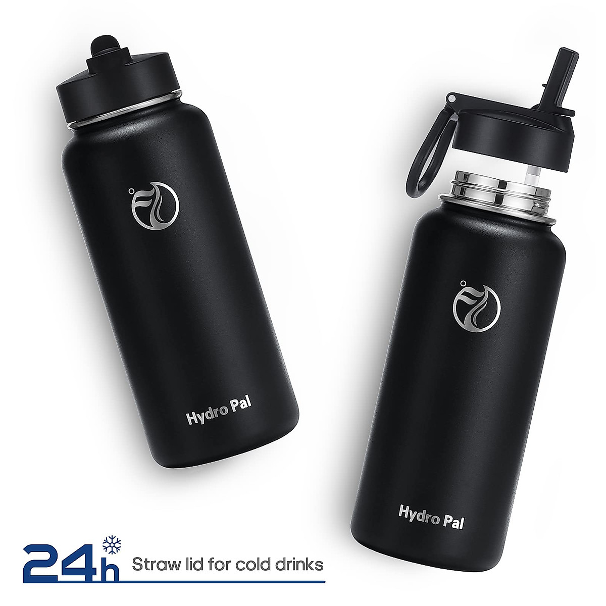 32oz/25oz Insulated Water Bottles with 2 Leak Proof Lids(Spout Lid and Straw Lid), Wide Mouth Sport Water Bottle with Straw, Stainless Steel Powder-Coated Water Flask, Double Walled Vacuum Thermos