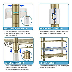 VIPEK V40S i1 Heavy Duty Garment Rack Clothing Rack for Hanging Clothes Rack with Wire Adjustable Shelving & Drawers Freestanding Closet Organizer Large Bedroom Wardrobe, Max Load 1000lbs, Gold