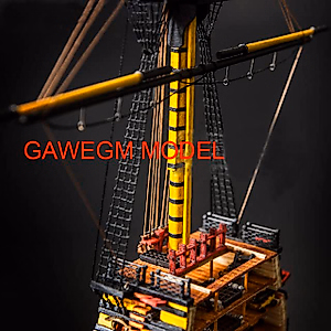 GAWEGM Wooden Ship Model - Scale 1/200 HMS Victory Boat Model Section Kits with Brass Upgrade Accessories