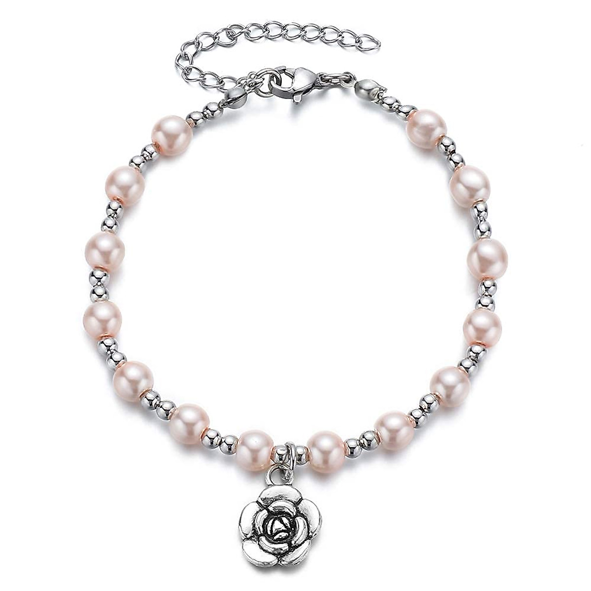 IEFSHINY Flower Girl Gifts Bracelet, Wedding Gifts for Flower Girl Wedding Bracelet for Litter Girl Flower Girl Gifts from Bride Flower Girl Wedding Gift Pink