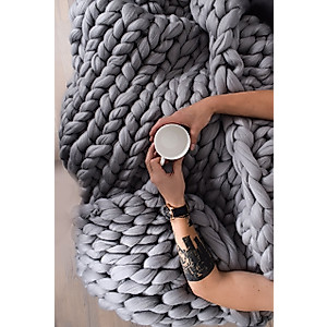 Chunky knit blanket Chunky blanket Merino wool blanket Giant throw Chunky Merino wool blanket Plaid Home decor Christmas gift Christmas present Interior design