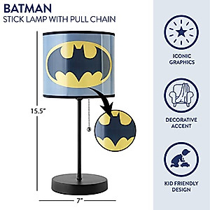 Warner Brothers Batman Stick Lamp, Metal, Gray