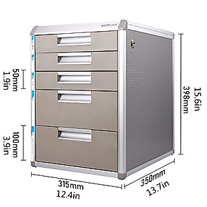JAEFIT Desktop Storage Box with Drawers - Desktop File Cabinet, with Lockable Drawers Flat File Cabinet, Aluminum Alloy Drawer Organizer, Cosmetic Storage/Medicine Storage Box (Size : 5 Layer)