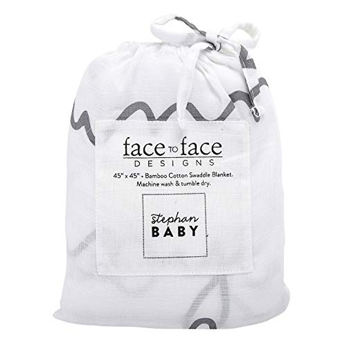 Stephan Baby Face to Face Collection Viscose + Cotton Swaddle, Hunny Bunny