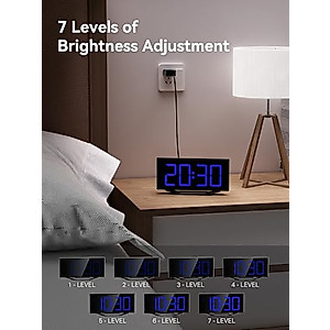 Loud Digital Alarm Clock for Bedroom,Bedside Dual Alarm Clock for Heavy Sleepers Adult Teen with USB Charger,Desk Clock with 8.7"Large LED Display,Battery Backup,7-Level Brightness&Volume,Snooze,DST