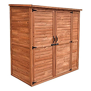 Leisure Season TDS7236 Three Door Lean Storage Shed, Medium Brown