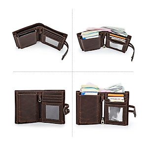 SPYBY Men's Money Organizers Money Clips Wallets RFID Blocking Genuine Leather Business Card Cases (Color : Brown)