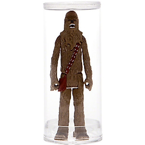 Plymor Plastic Action Figure Tube, 2" Wide by 4.5" Tall, with Clear Acrylic Base, Pack of 6