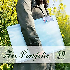 Art Portfolio Case Presentation Folder - Decent 11.8'' X 16.5'' Portfolio Folder for Artwork - Great Art Organizer for Storing Artwork and Other Important Documents - Durable and Easy to View