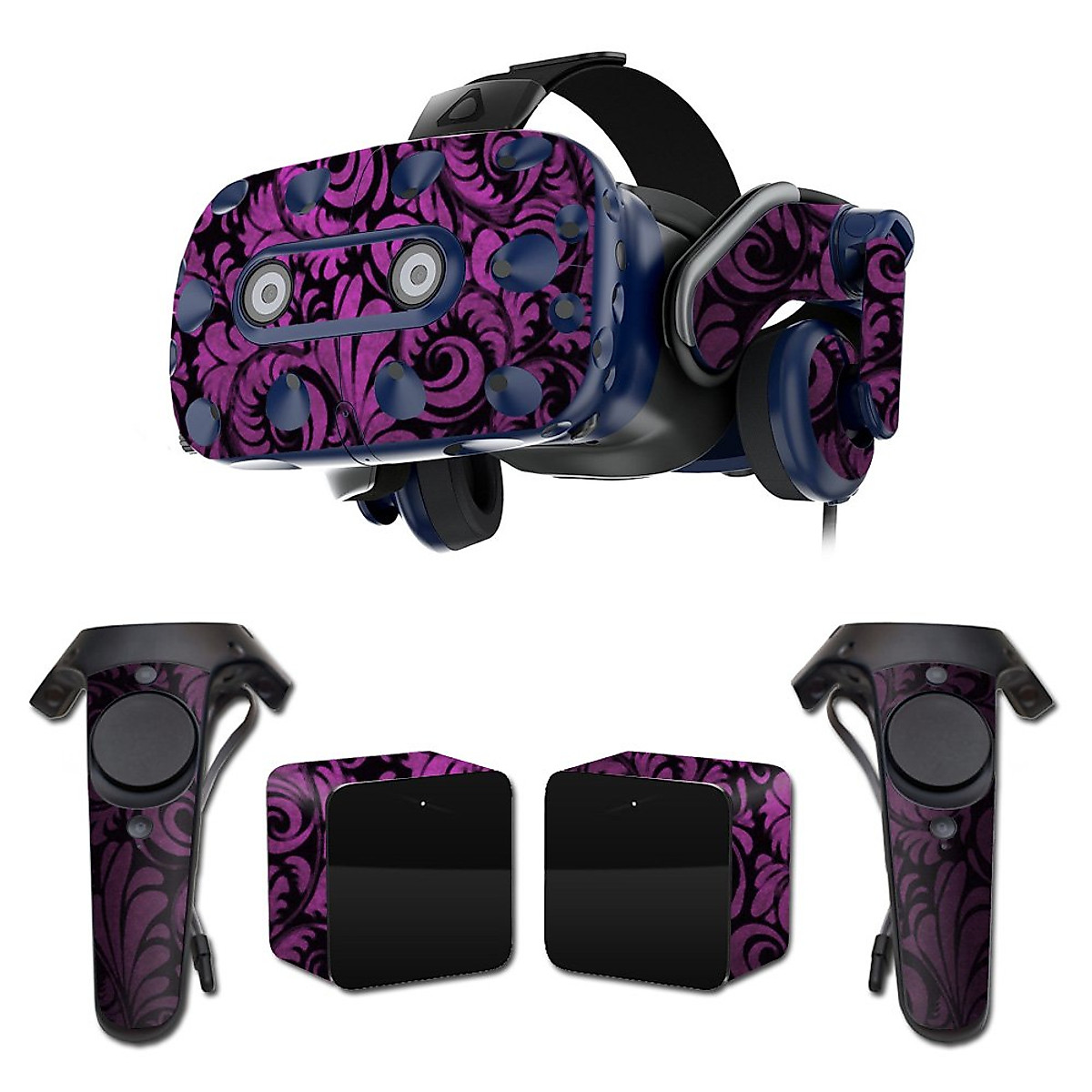 MightySkins Skin Compatible with HTC Vive Pro VR Headset - Purple Style | Protective, Durable, and Unique Vinyl Decal wrap Cover | Easy to Apply, Remove, and Change Styles | Made in The USA