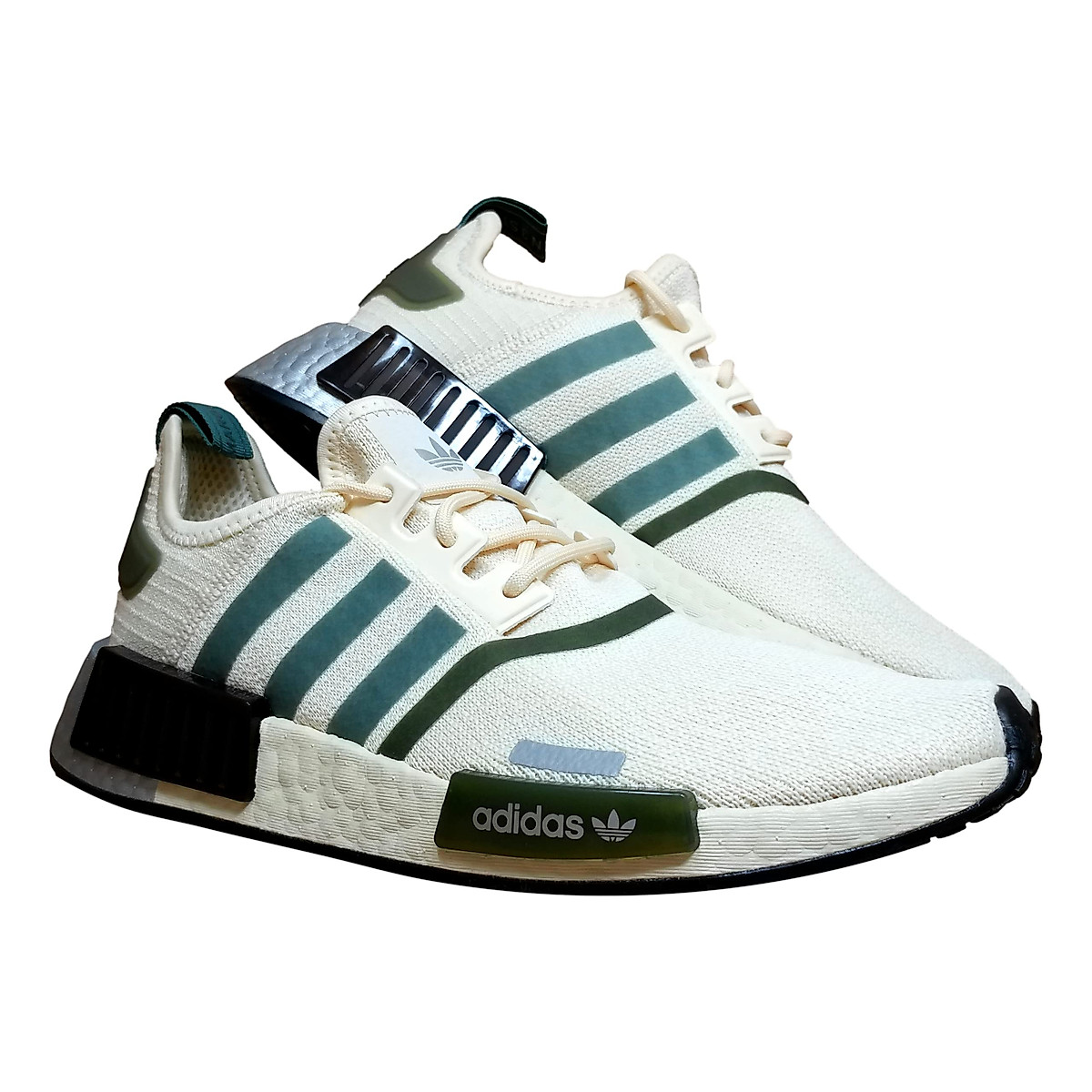 adidas Originals Women's NMD_R1 Shoes GX6490 (Cream/Green, 10)