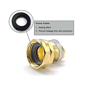 3/4"Aluminium Garden Hose Repair Connector with Stainless Steel Clamps, Mender End Repair Kit,Male and Female Garden Hose Fittings,Fit for 3/4" or 5/8" Garden Hose Fitting, 2 Set