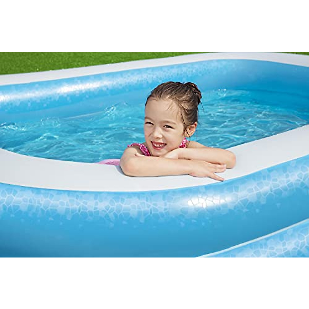 H2OGO! Blue Rectangular 8'6" Inflatable Family Pool | Perfect for Kids, Ages 6+