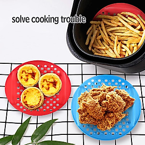 Coolnice air fryer mat - 2 PCS（Small & Large Size）Air fryer silicone liners for counter heat resistant reusable non sticky heat proof pad for kitchen baking accessory cooking utensils (BLACK)