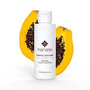 Hanalei Cruelty-Free and Paraben - Free Papaya Powder Face Cleanser, Gentle Everyday Cleansing, Non-Striping and Hydrating, All Skin Types, Full Size (60 g)