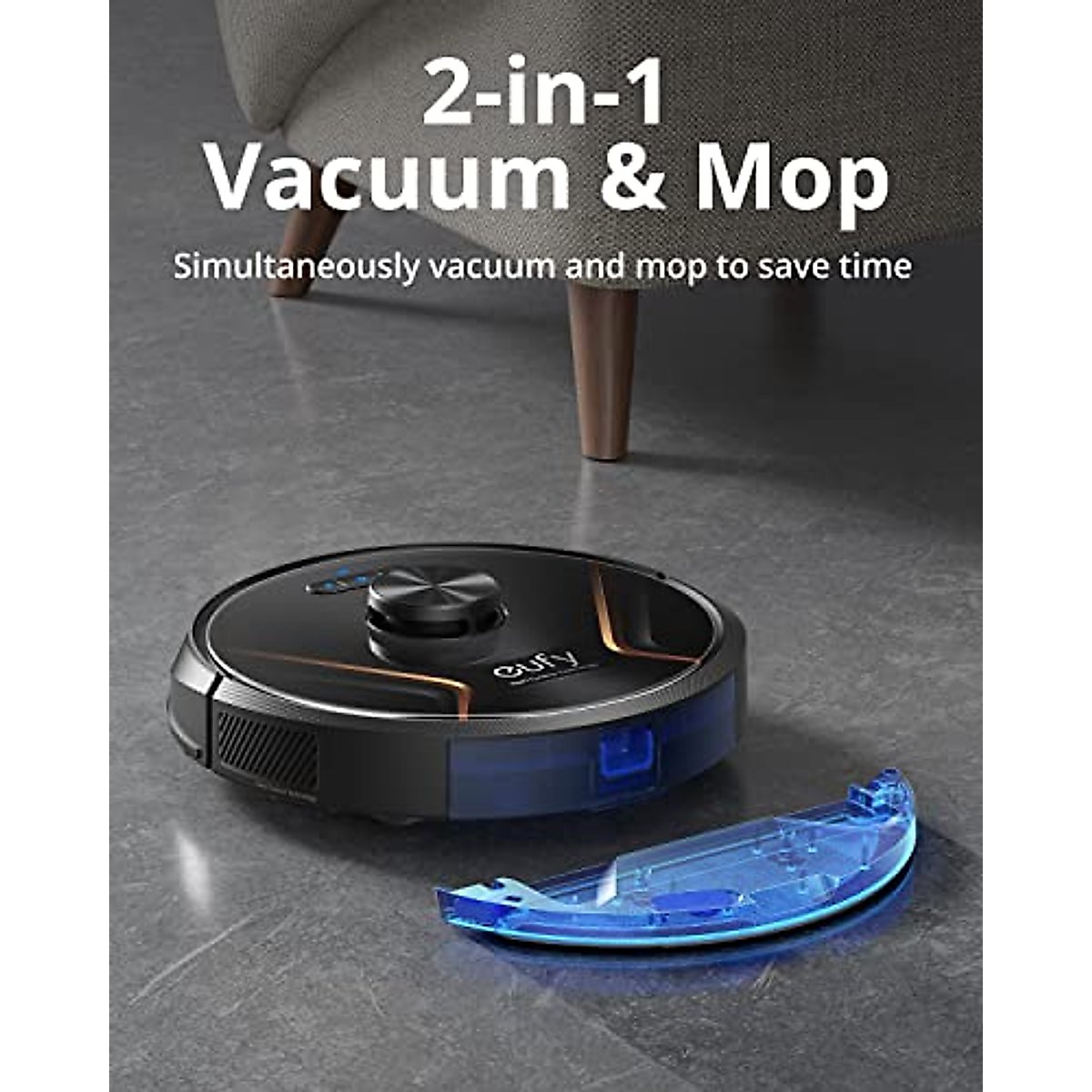 eufy by Anker, RoboVac X8 Hybrid, Robot Vacuum and Mop Cleaner with iPath Laser Navigation, Twin-Turbine Technology generates 2000Pa x2 Suction, AI. Map 2.0 Technology, Wi-Fi, Perfect for Pet Owner