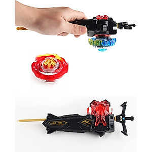 Desamvap Bey Battling Tops Burst Power Custom Sword Launcher, Bey Launcher LR Left Right Spin DB Layer System B-200 Xiphoid Xcalibur Compatible with All Bey Burst Series (Black)