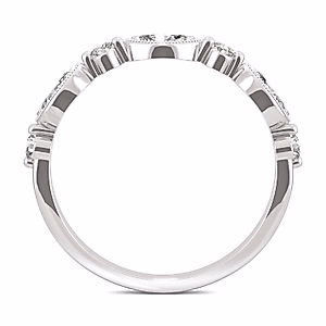 14K White Gold Moissanite by Charles & Colvard 4x2mm Marquise Milgrain Band-size 6 0.33cttw DEW