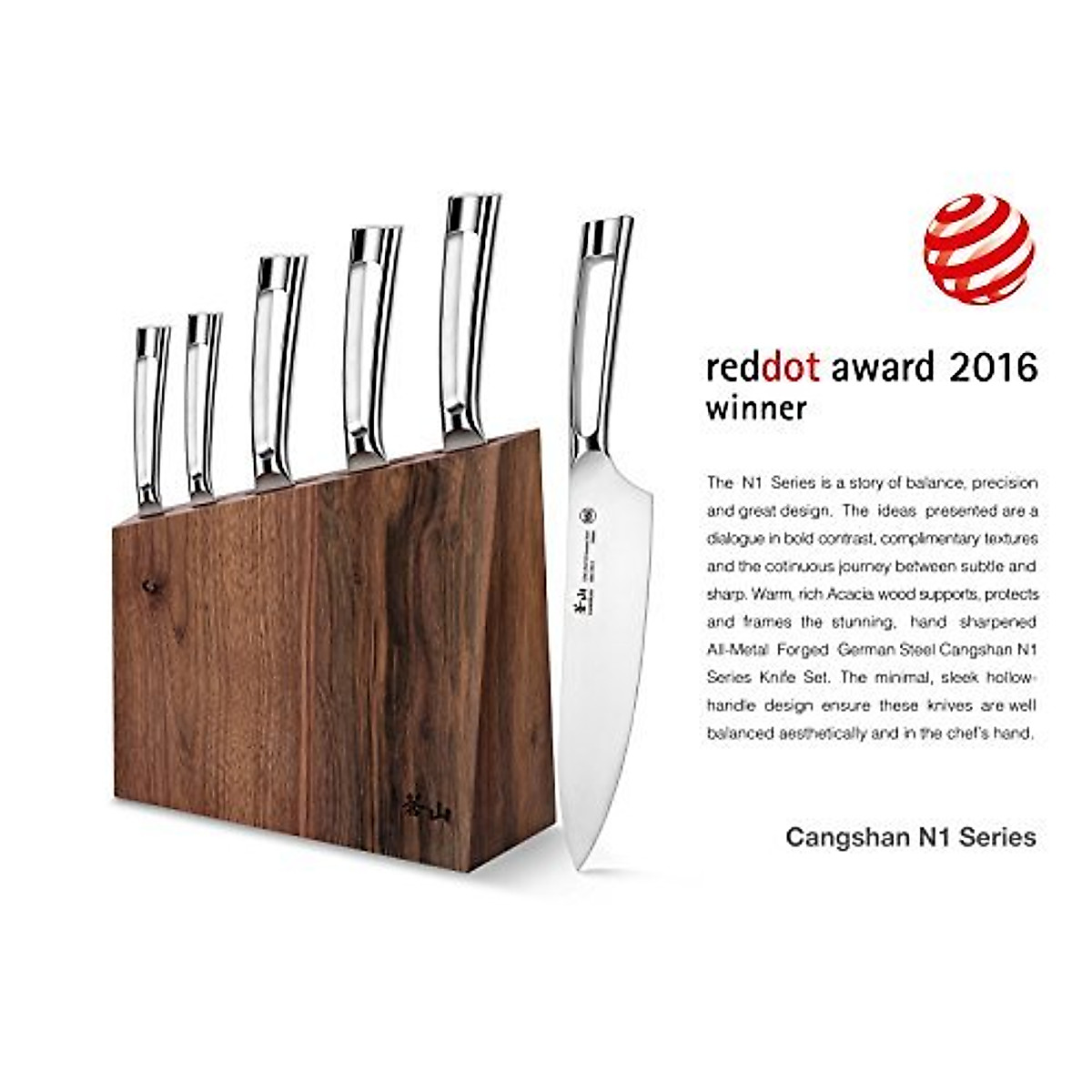 Cangshan N1 Series 59151 German Steel Forged Santoku Knife, 7-Inch