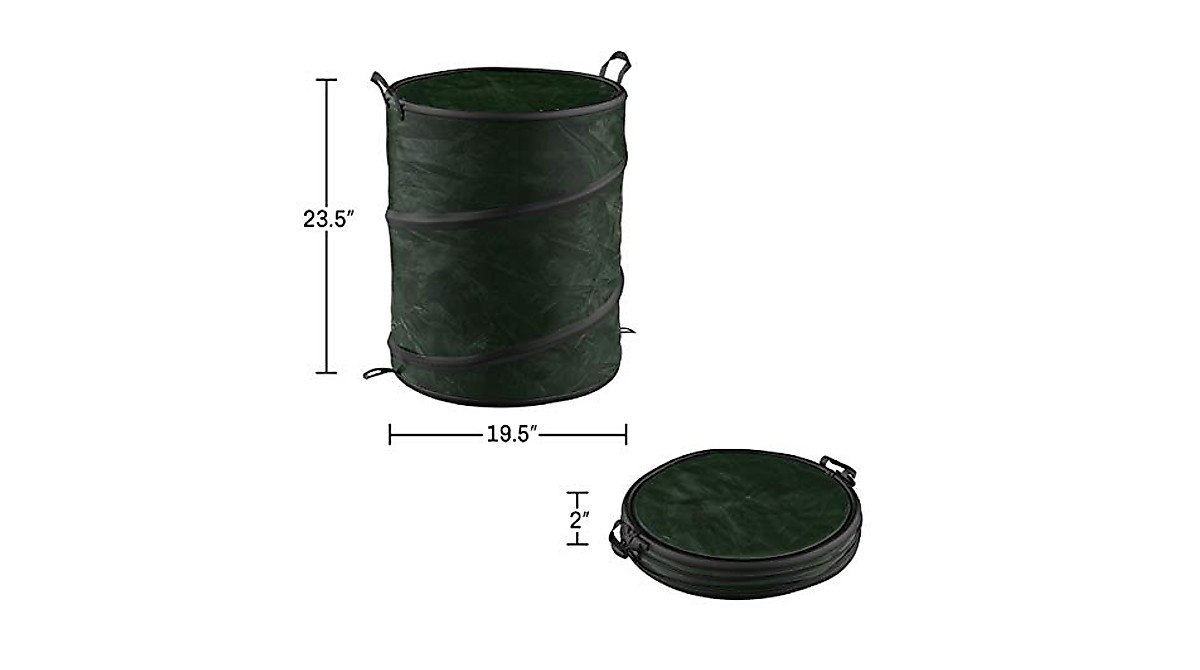 Collapsible Trash Can - 33 Gallon Pop Up Waste Bin by Wakeman Outdoors
