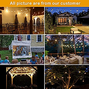 FMIX Outdoor Solar String Lights Outdoor Waterproof, 48FT S14 10hrs Solar Outdoor String Lights Solar Powered String Lights Outdoor,5V Solar Patio String Lights, Solar led String Lights