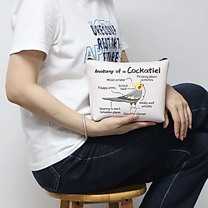 Cockatiel Cosmetic Makeup Bag Cockatiel Lover Gift Anatomy of a Cockatiel Makeup Zipper Pouch for Women Girls (Anatomy of a Cockatiel)