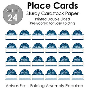 Big Dot of Happiness Happy Passover - Pesach Jewish Holiday Party Tent Buffet Card - Table Setting Name Place Cards - Set of 24