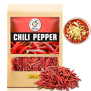 Yimi Dried Chiles Peppers, 5.3oz Red Hot Chili, Spicy Hot Heat, Great For Mexican,Thai and Chinese Recipes,like Pozole, Tamales, Hotpot, In Resealable Bags, Super Hot, Ideal Gift for Halloween