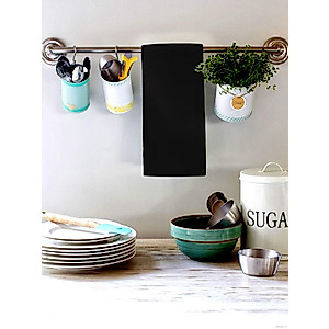 Urban Villa Christmas Kitchen Towels Premium Quality 100% Cotton Solid Kitchen Towels Set of 6 Ultra Soft Size 20X30 Inches Black Color Kitchen Towel Highly Absorbent Kitchen Towels