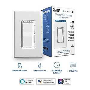 Feit Electric DIM/WiFi Neutral Wire Required for Installation, Compatible with Amazon Alexa and Google Assistant, Smart Dimmer Light Switch, White, Model:DIM/WiFi