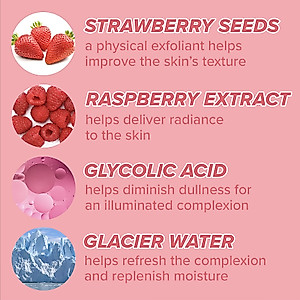 I DEW CARE Wash-Off Face Mask - Berry Groovy | Illuminate with Glycolic Acid and Raspberry, For Dry Skin, 3.38 Oz