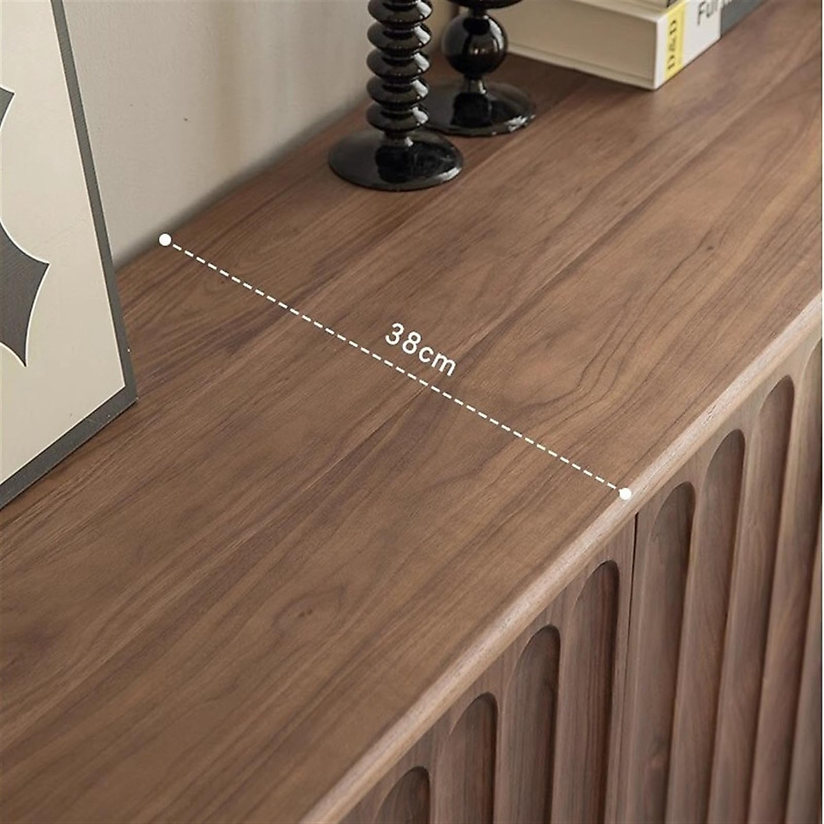 HARAY Shoe Rack 5-Tier Shoe Cabinet, Black Walnut Shoe Storage Cabinet w/ 4 Doors, Freestanding Sideboard Storage Cabinet Entryway, Living Room, Dining Room Shoe Storage Organizer (WANGJIANJUN2023)