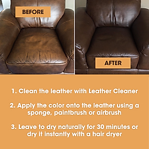 Furniture Clinic Leather Repair Paint | 2-in-1 Seal and Color | Use on Scratches, Tears, and Holes in Car Seats, Furniture | Quick and Easy Leather Repair Kit for Furniture (Ivory, 50ml / 1.7oz)