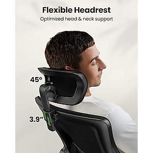 Totnz Ergonomic Office Chair with Mesh Back and Leather Cushion,Lumbar Support Computer Chair with Flip-up Arms and Adjustable Height,Home Office Desk Chairs(Black)