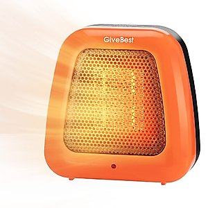 GiveBest Small Electric Space Heater, 400W Low Wattage Personal Heater with Tip Over Protection, Mini Quiet Space Heater Under Desk, Table Top Heater for Office Desk Room Home Indoor Use, Safe Heater
