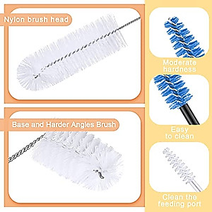 Hummingbird Feeder Cleaning Brush 19 Pieces 3 Size Mini Nylon Tube Brush Set Double Headed Hummingbird Brush Cleaner Clean Hard to Reach Places Tiny Cleaning Brush Kit 2 in 1 Hummingbird Brush (White)