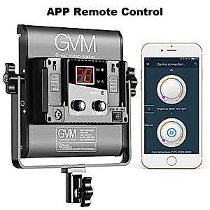 GVM 3 Pack LED Video Lighting Kits with APP Control, Bi-Color Variable 2300K~6800K with Digital Display Brightness of 10~100% for Video Photography, CRI97+ TLCI97 Led Video Light Panel +Barndoor