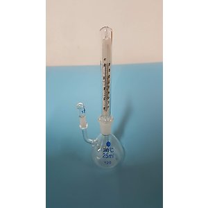 beyondsupply-Lab Glass Specific Gravity Bottle Pycnometer 25ml Thermometer New