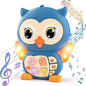 Baby Musical Toys with Music LED Lights Electronic Toys Animal Sounds Toddlers Interactive Learning Early Educational Development Infant Crawling Toys for 6 to 18 Months Boys Girls Birthday Gifts