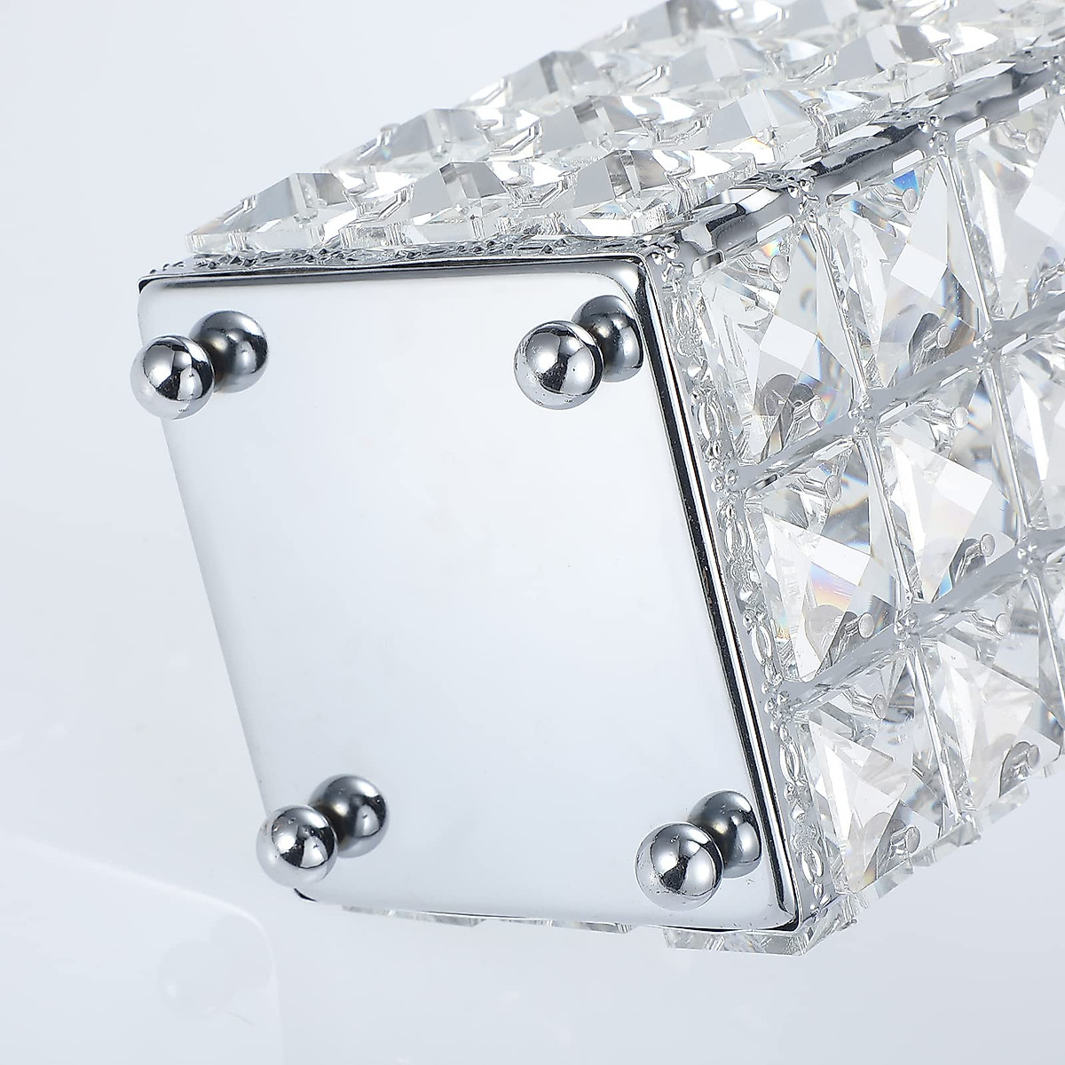 2 Packs Crystal Makeup Brush Holder Organizer Cosmetics Brushes Storage Cup Handcrafted Pen Pencil Holder Container, Square (Silver)