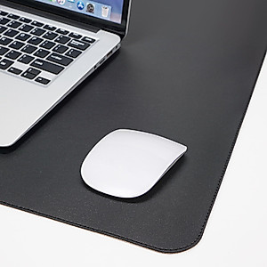 AFIING Leather Desk Pad Protector, Office Desk Mat, Large Mouse Pad, Desk mat for Keyboard and Mouse, Laptop Desk Pad, Waterproof Desk Writing Pad for Office and Home (Black, 23.6" x 13.7")