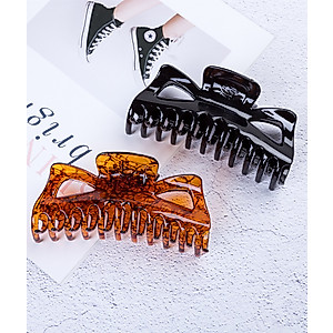 Prettyou Thick Hair Super Large Clips Crystal Plastic Claw Clamps Hairgrips Clips Accessories for Women, 2 pack. (A)
