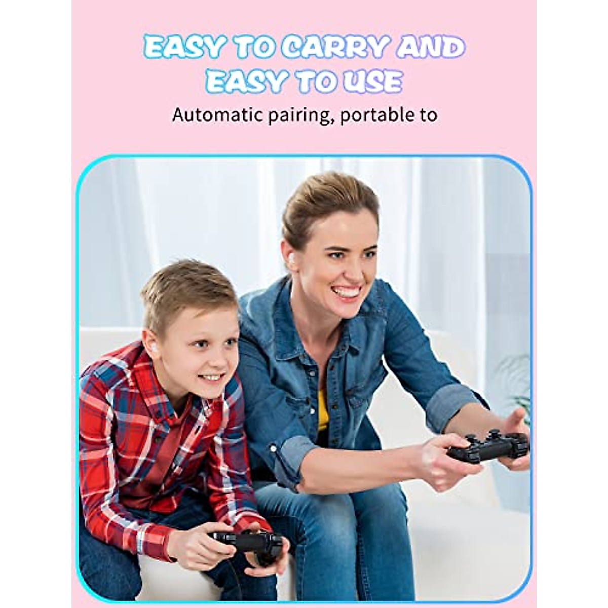 Togetface Kids Bluetooth Earphones - Pink Wireless Kids Earbuds - as a Gift for Kids to use at School 36 Hours Playtime Cordless Girls Earbuds - Cartoon Kids Headphones - for iPhone Android